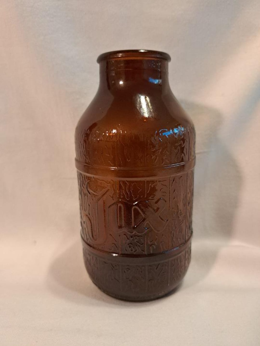 Vintage Jax Beer Bottle - Embossed Brown Glass - Etsy