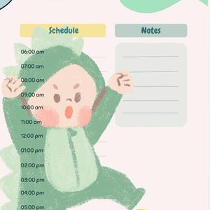 Kids Daily Planner With Dinosaur Theme | Printable for Children | Fun ...