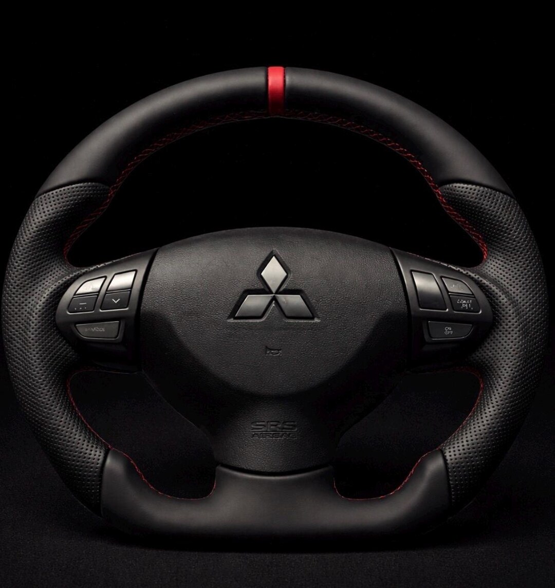 Mitsubishi Lancer 2008-2017 Custom Leather Steering Wheel | Sport Flat ...