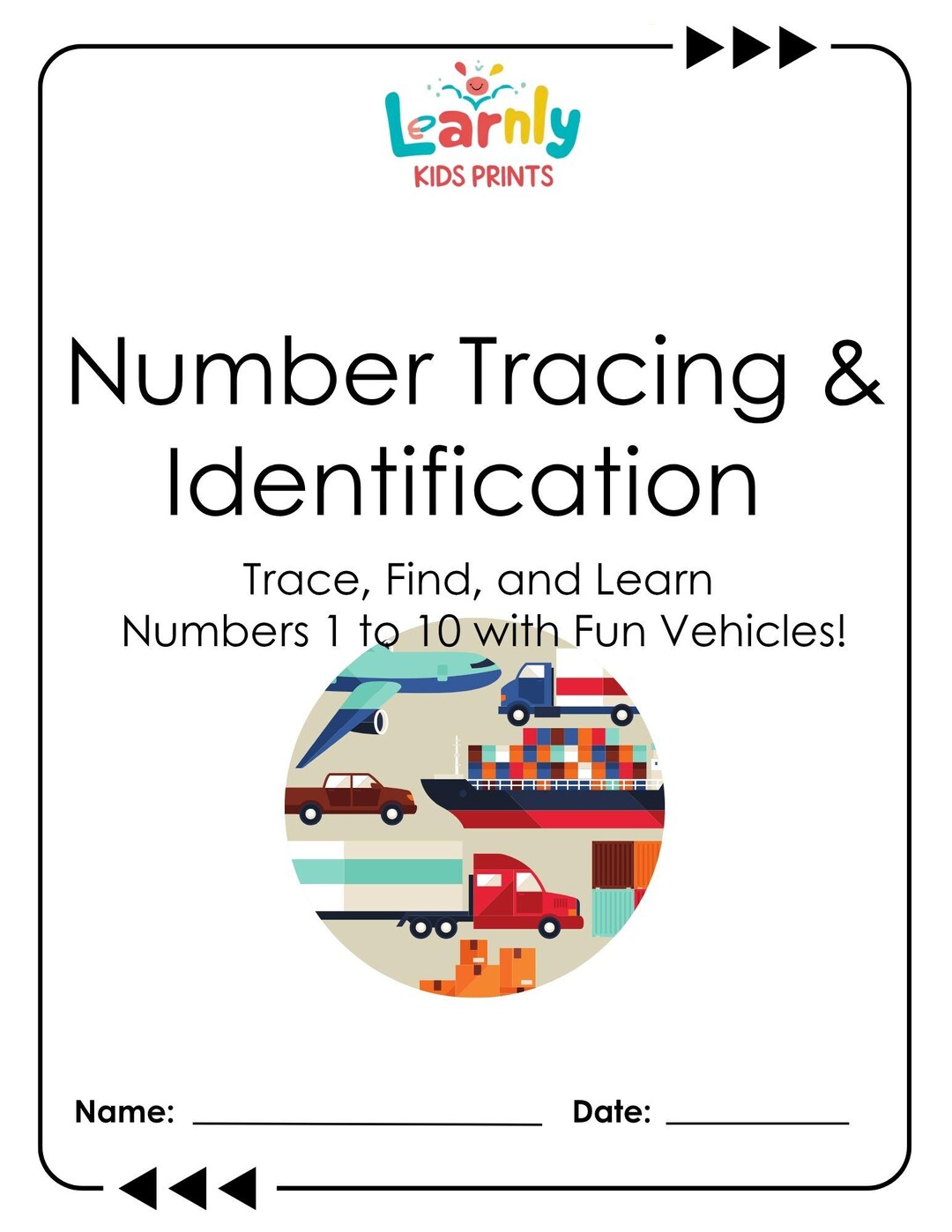 Number Tracing & Identification Worksheets With Vehicles | Numbers 1–10 ...