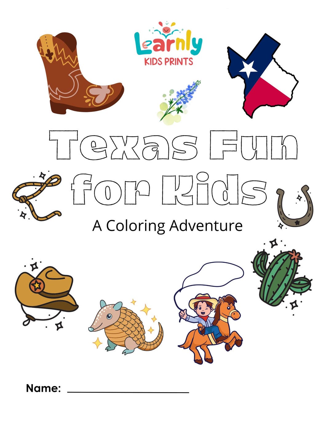 Texas Coloring Book for Kids | Printable Activity Pages | Learn Texas ...