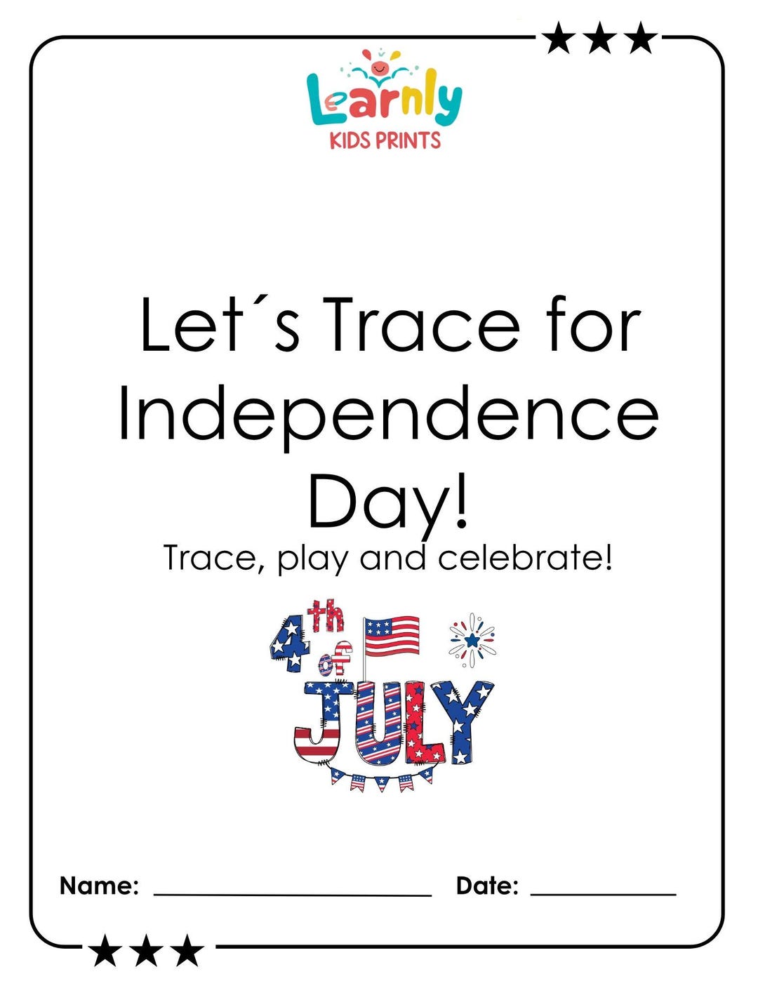 4th of July Tracing Worksheet Pack – Preschool Fine Motor Activities ...
