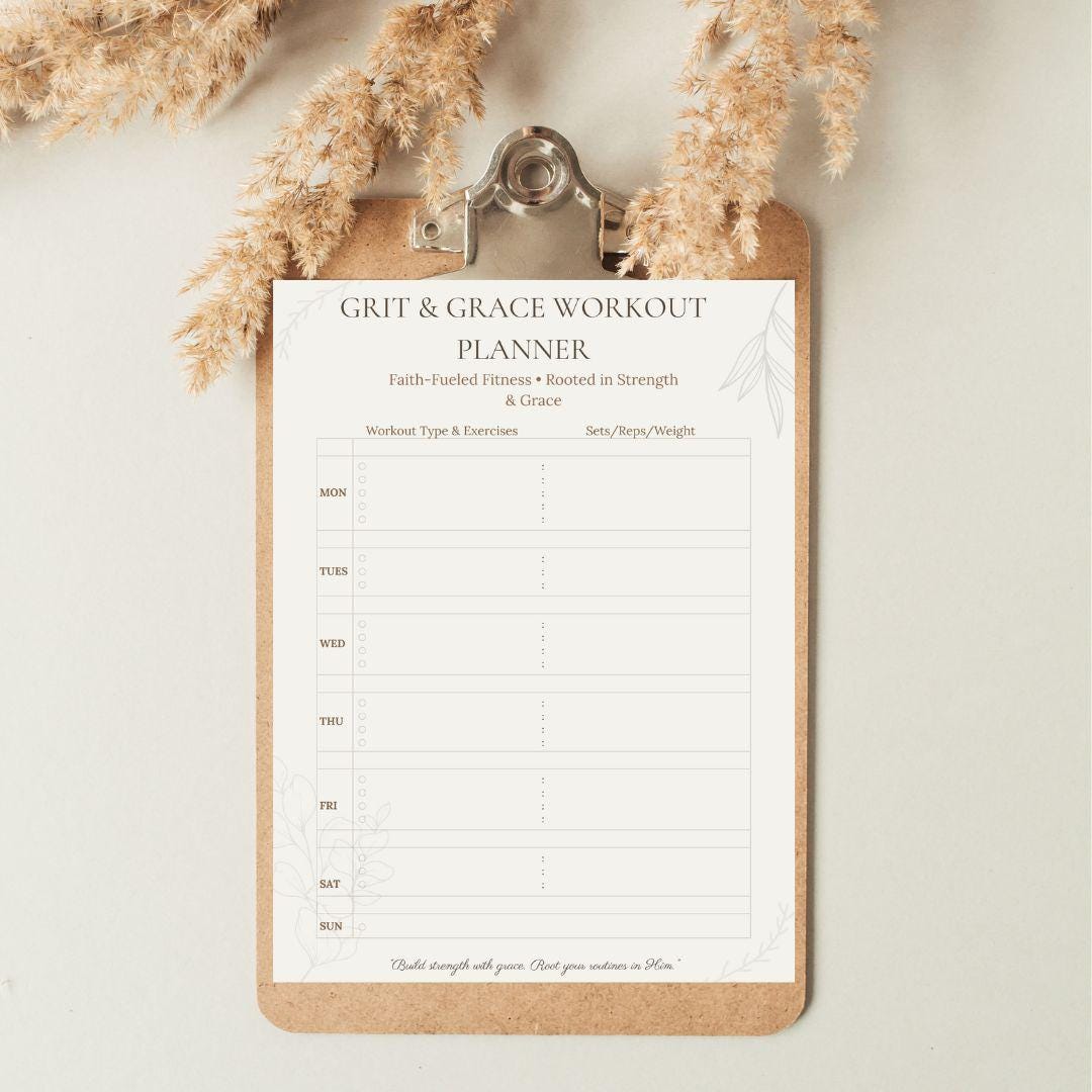 Printable Workout Planner | Weekly Fitness Tracker | Christian Workout ...