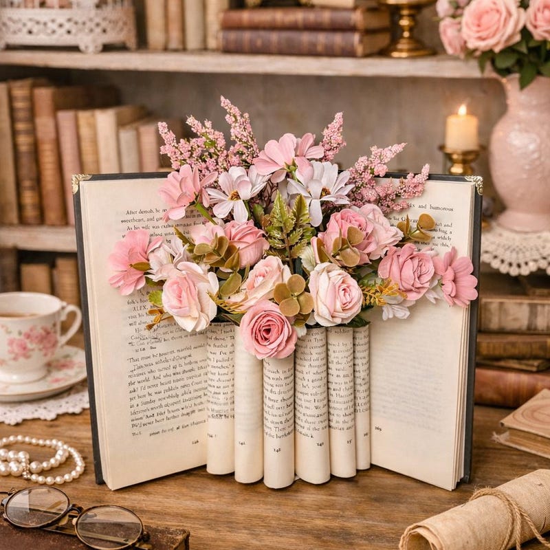 Paper Flower Book Vase - Etsy UK