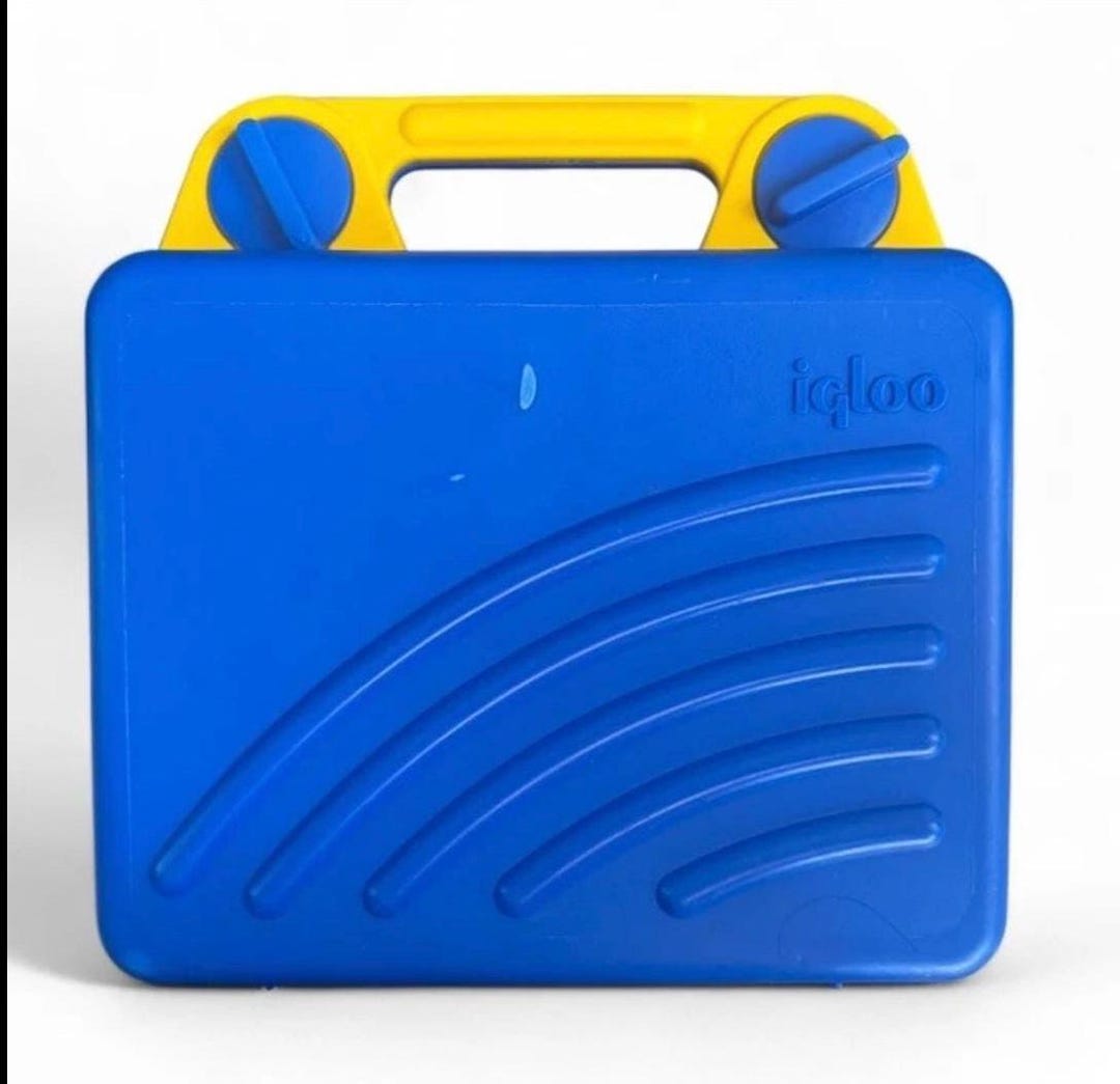 Vintage Igloo Lunch Box Kool Kase Case Blue Yellow 1990’s Retro ...