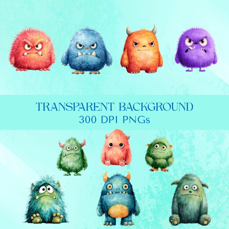 Monster Mash Clipart Bundle | 60 PNG Transparent Images| 300 DPI ...