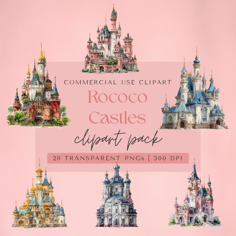 20 Rococo Castle Clipart, Elegant, Fantasy, Romantic, High Resolution ...