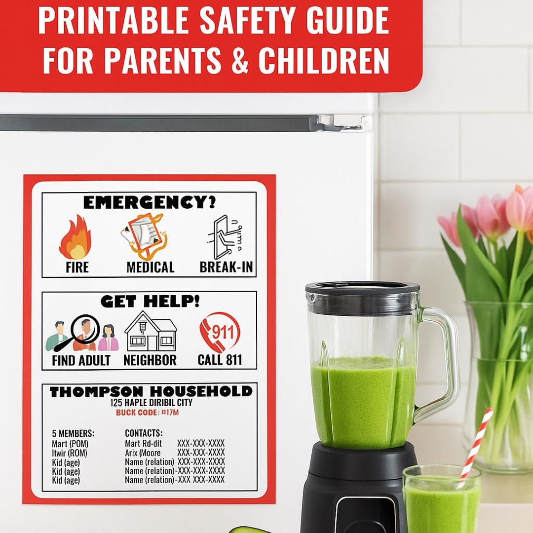 Kid-friendly Emergency Plan - Emergency Guide for Kids - Printable ...