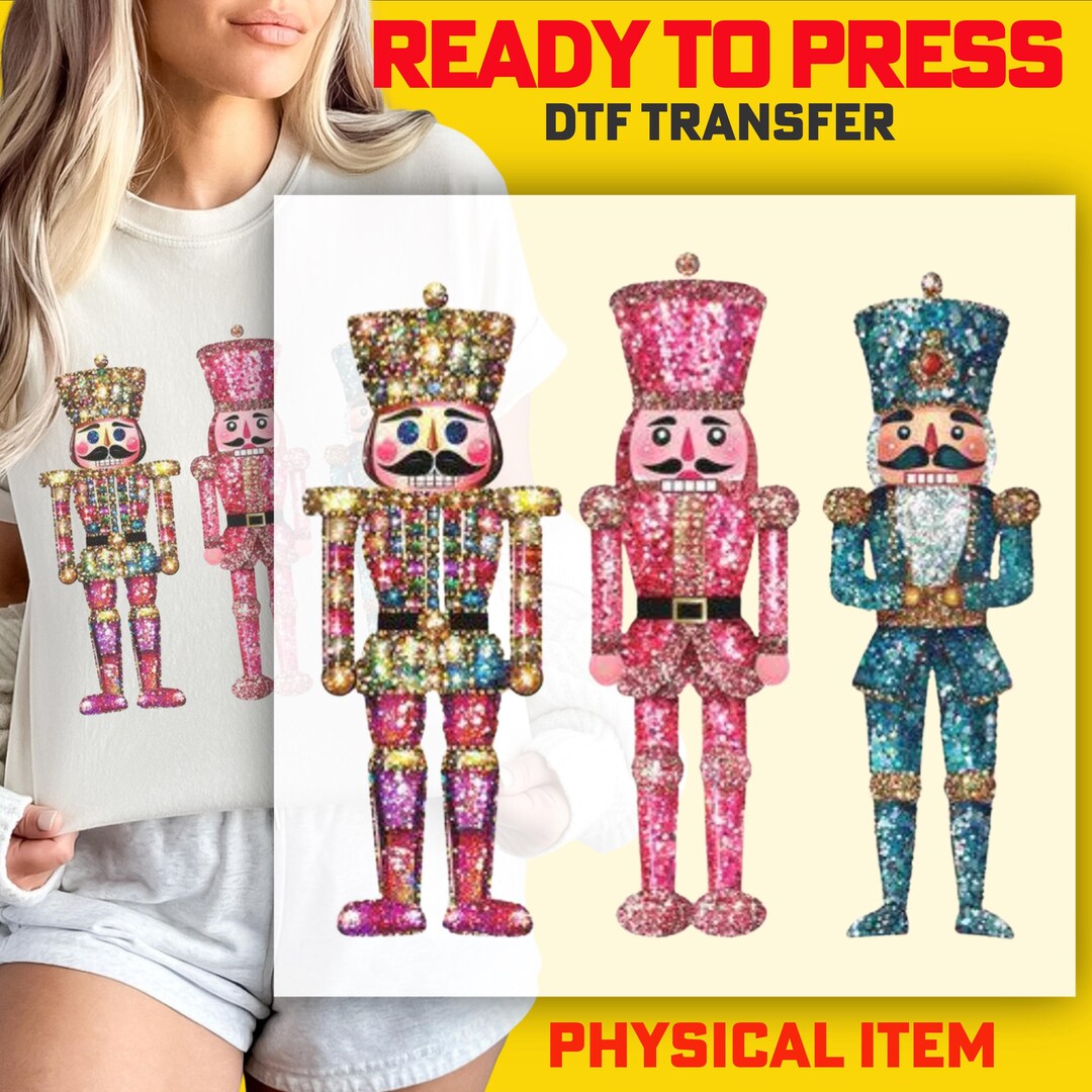 Sparkling Nutcracker Trio Christmas Design Ready to Press DTF Transfer ...