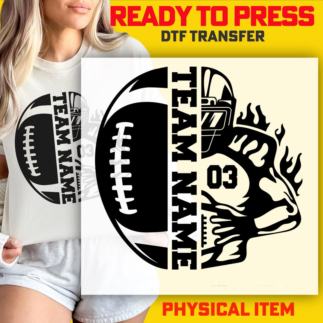 Custom Football Team Heat Transfer: Personalized Sports Design - Etsy