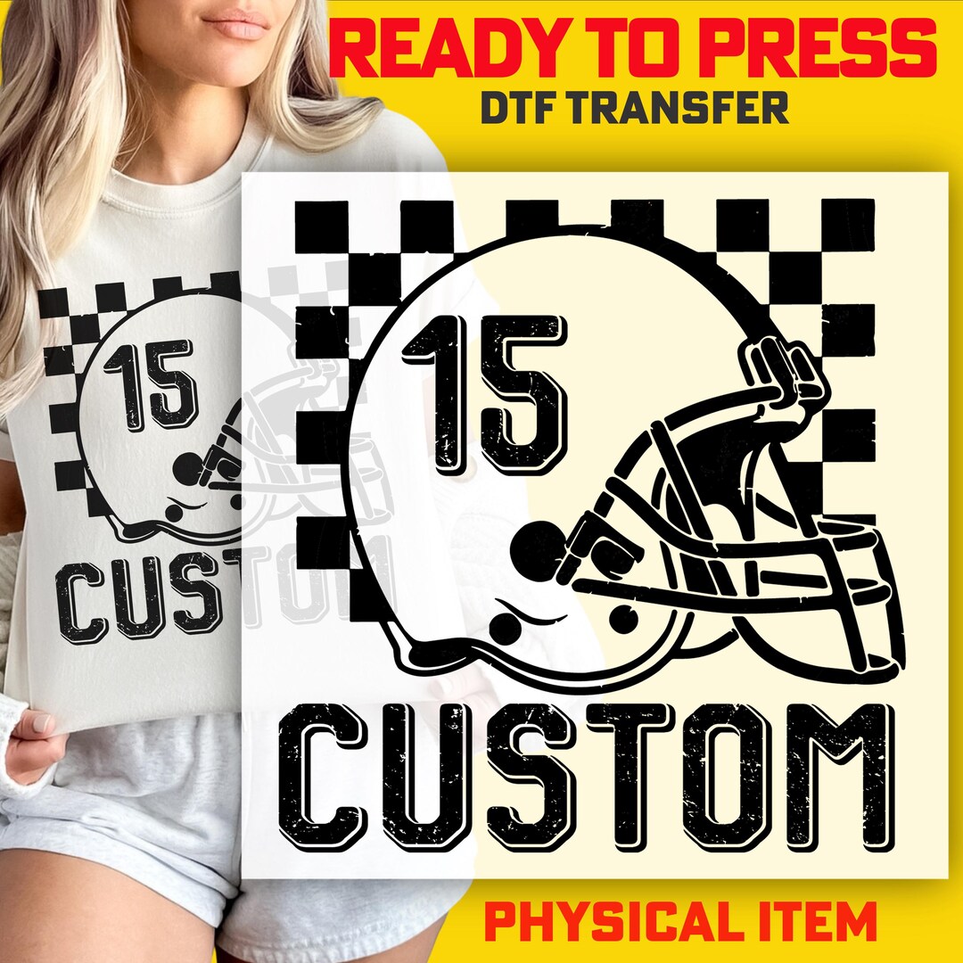 Custom Football DTF Transfer - Personalized Design, Ready to Press for ...