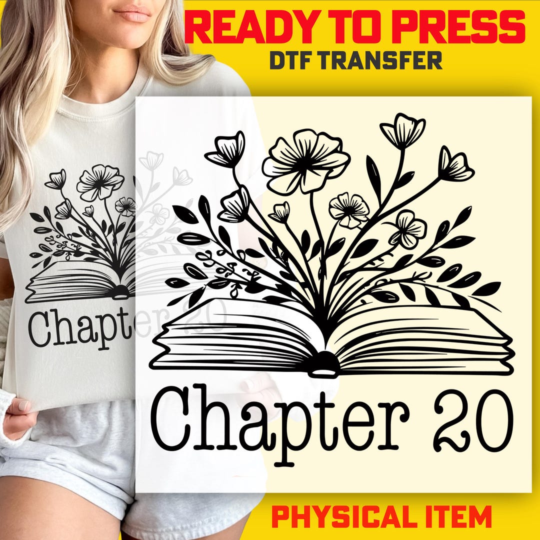 Chapter 20 Floral Birthday Book Design Direct to Film Hot Peel - Etsy