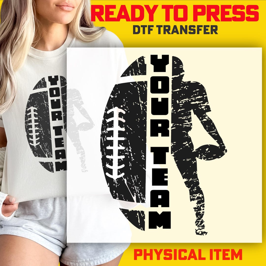 Custom Football DTF Transfer: Ready to Press Game Day Design - Etsy