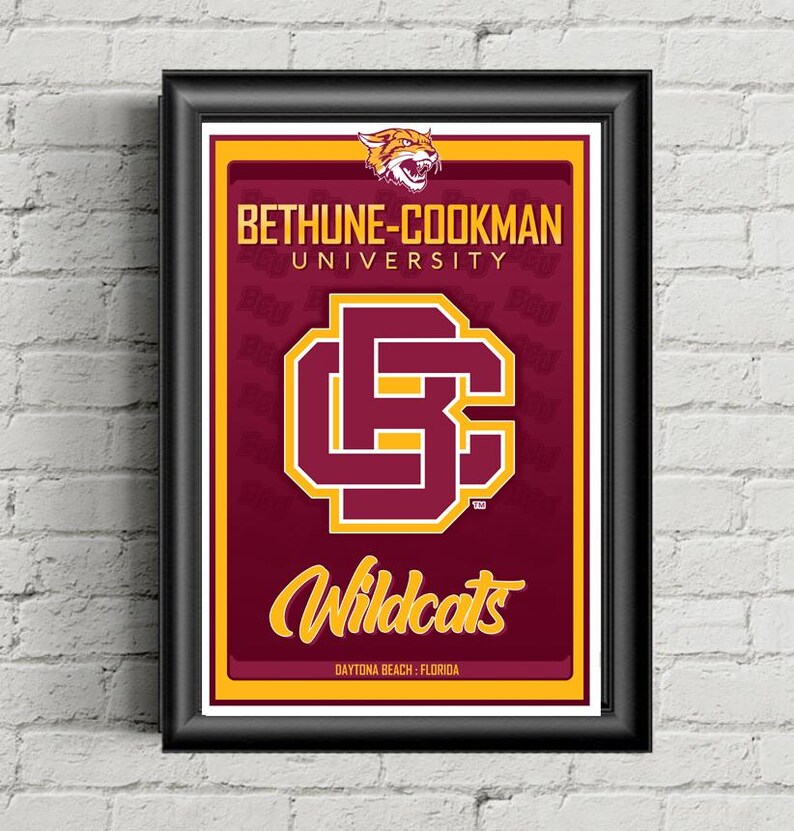Bethune-cookman University Digital Download Poster, HBCU Wall Art, Dorm ...