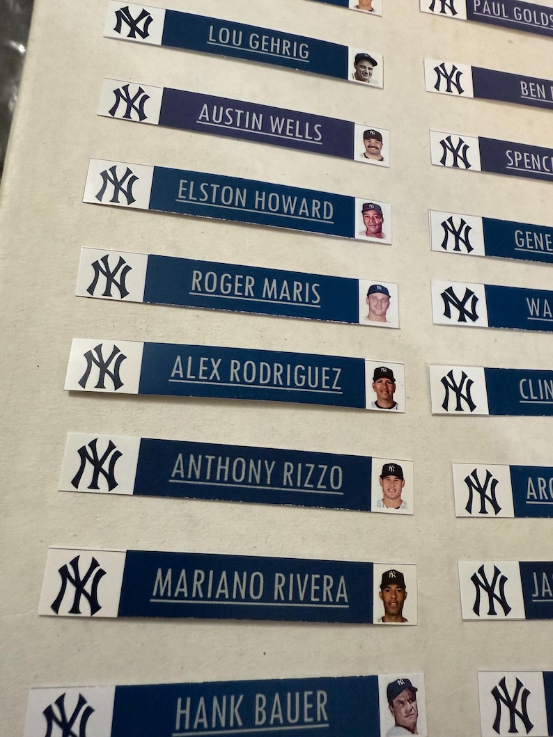 20 New York Yankees Sticker Player Labels for BCW Card Dividers - You ...
