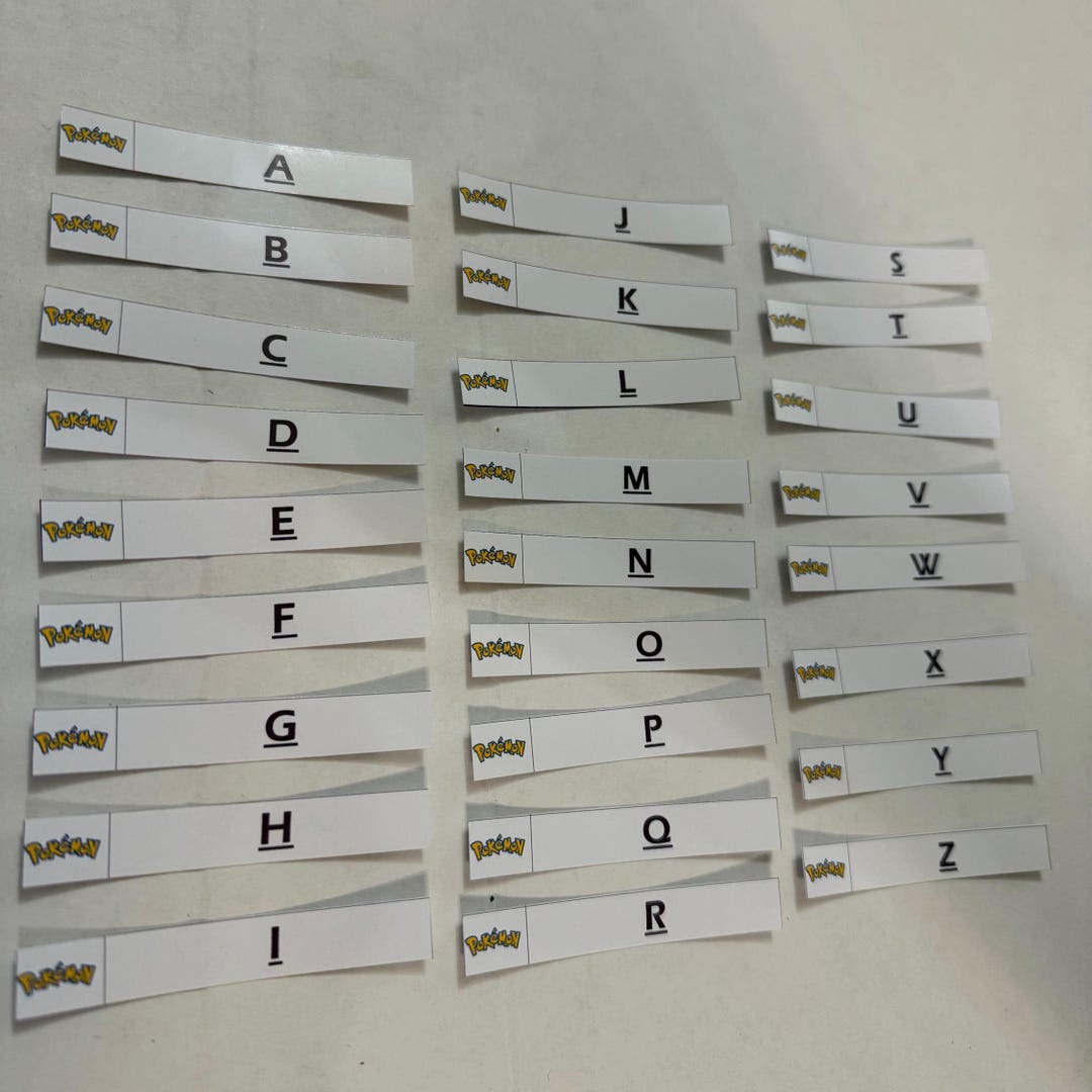 Pokémon A-Z Sticker Labels for BCW Card Dividers - Labels Only - Etsy