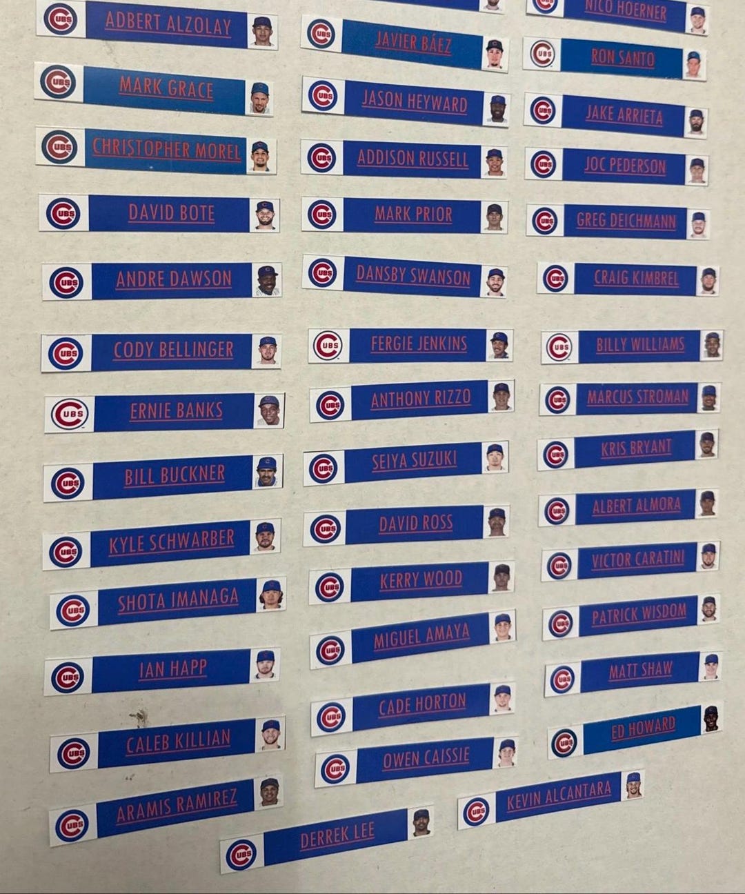 20 Chicago Cubs Player Sticker Labels for BCW Card Dividers - You Pick ...