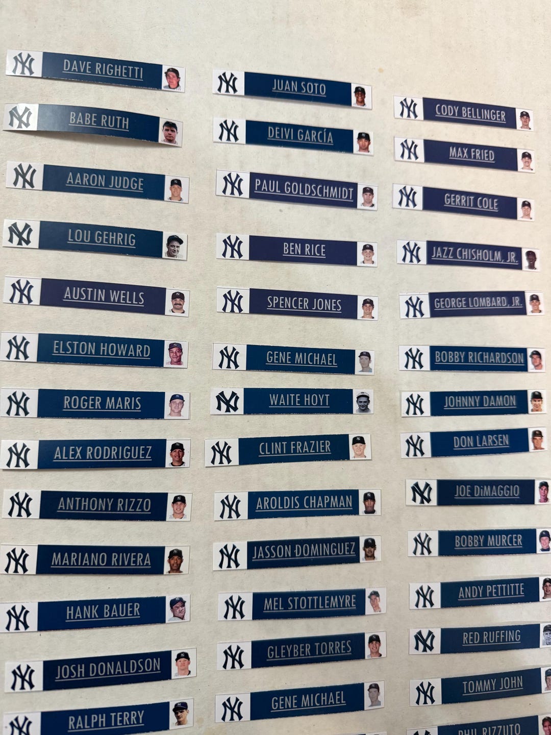 20 New York Yankees Sticker Player Labels for BCW Card Dividers - You ...