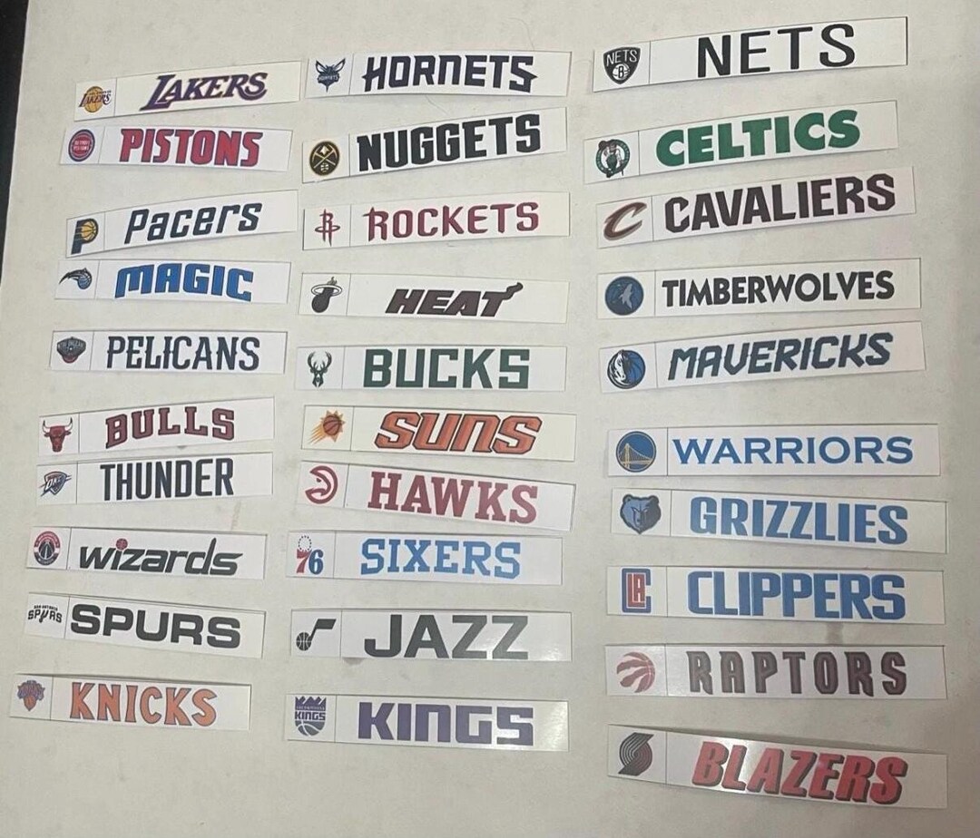 NBA Team Wordmark Sticker Labels for BCW Card Dividers - Labels Only - Etsy