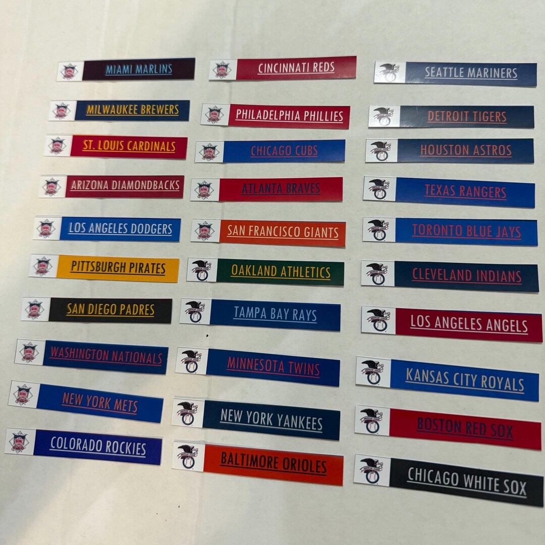 MLB Team Color League Logo Sticker Labels for BCW Card Dividers ...