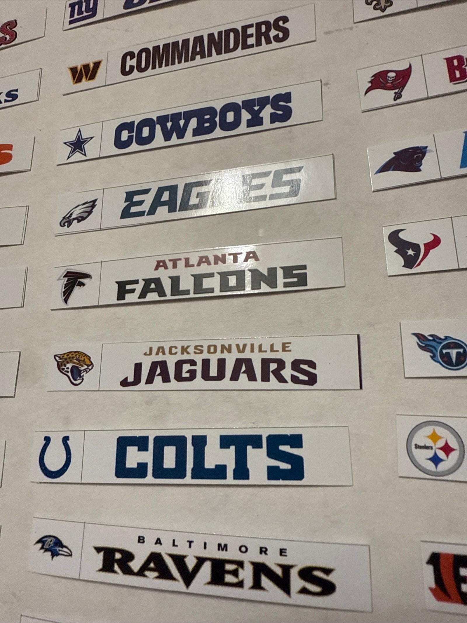 NFL Team Wordmark Sticker Labels for BCW Card Dividers - Labels Only - Etsy