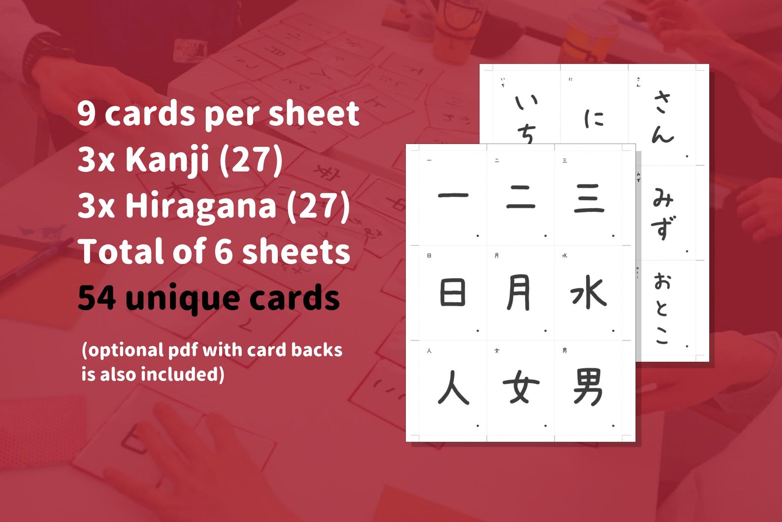 Japanese Kanji Matching Cards Set 01 - Practice JLPT N5 Kanji Through ...