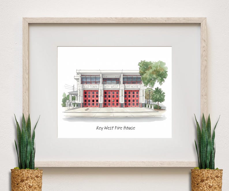 Custom Firefighter Portrait - Firefighter Gift Idea - Watercolor Photo ...