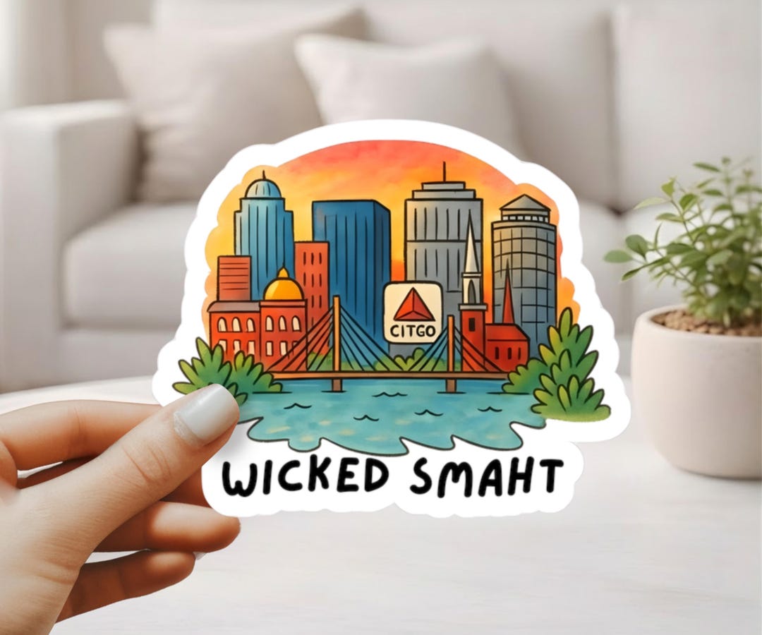 Funny Boston Sticker – Wicked Smaht Bumpah Stickah Decal Gift – Use ...