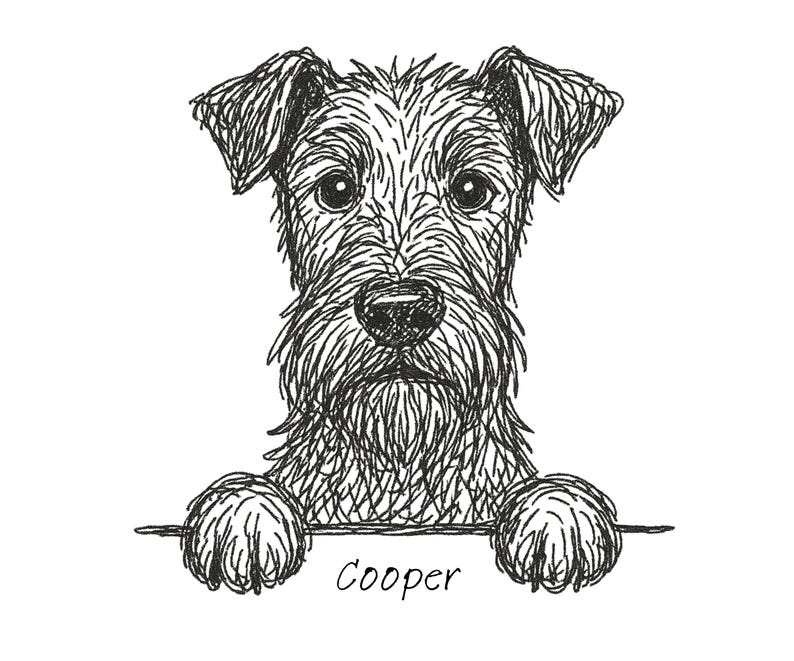 Custom Dog Line Drawing – Personalized Pet Sketch From Photo - Dog Nook ...