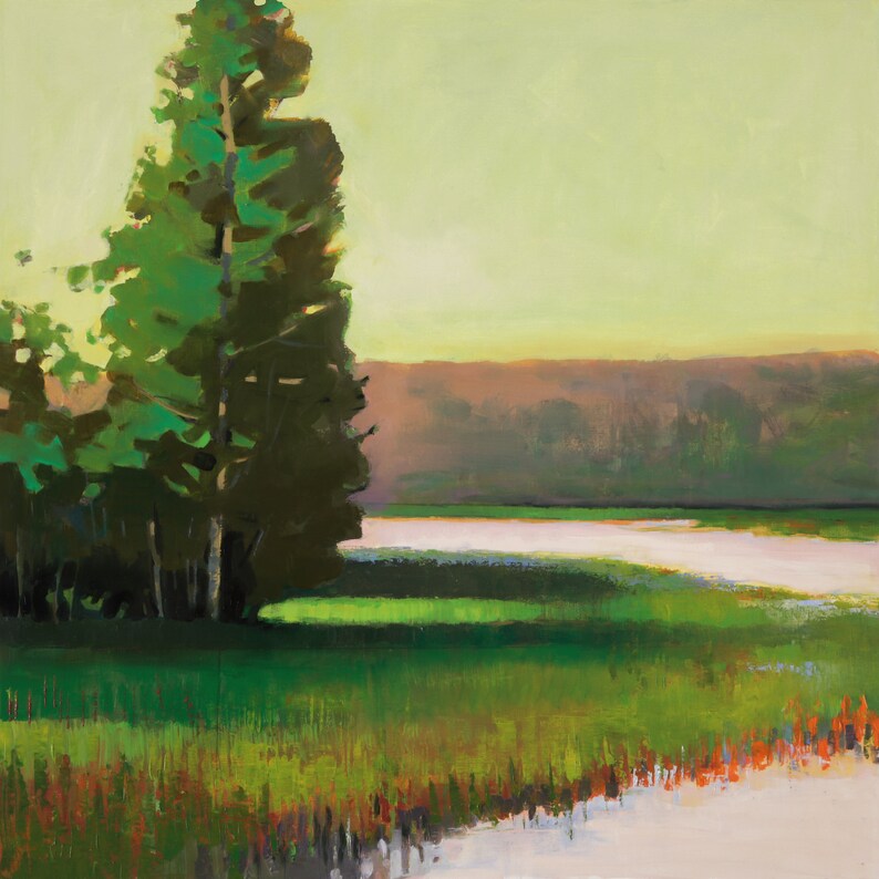 A Green Ray of Light 30x30 Oil Acrylic - Etsy