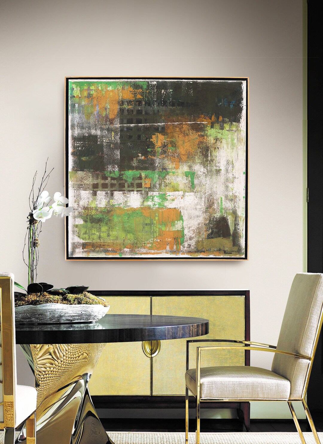 Khaki Framed 30x30 Oil Acrylic - Etsy UK