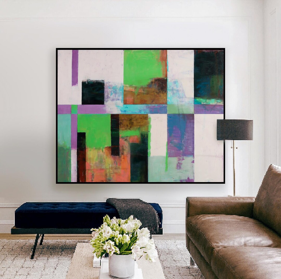 Abstract Rectangles 48X48 in Acrylic Bo Kravchenko - Etsy