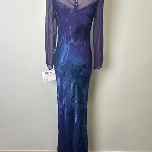 Vintage Y2K Dress 2000s One of a Kind Purple & Blue Ombré Floral Silk ...