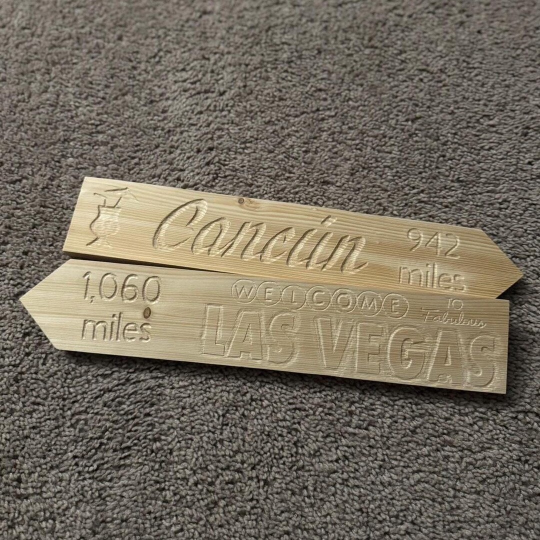 Custom Directional Arrow Signs – Personalized Travel Miles Signpost ...