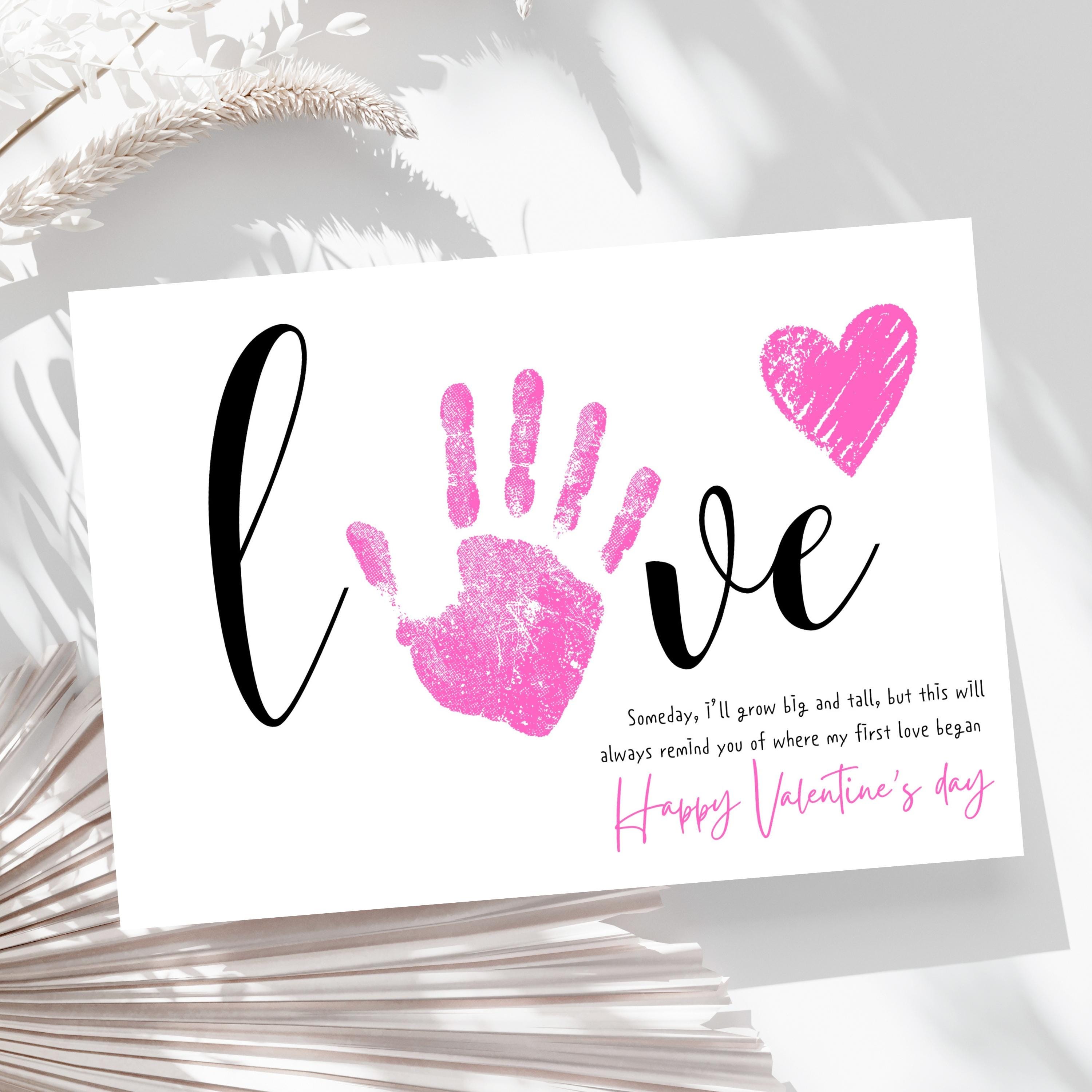 PRINTABLE Valentines Day Handprint Art Craft for Kids, Baby Toddler ...