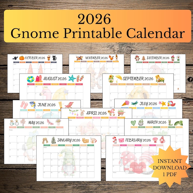 2026 Gnome Calendars - Etsy