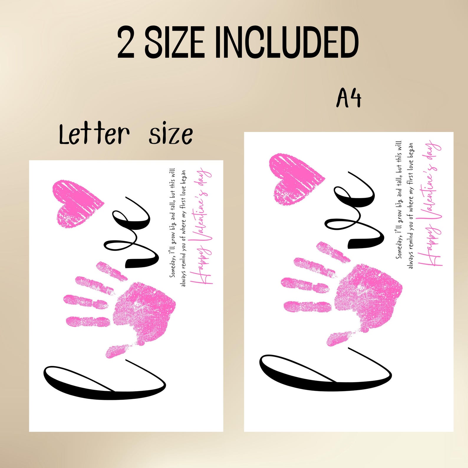 PRINTABLE Valentines Day Handprint Art Craft for Kids, Baby Toddler ...