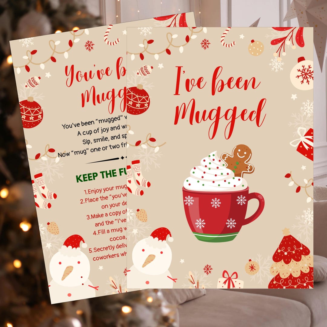 You've Been Mugged Printable, Christmas Mug Exchange Game, Holiday ...
