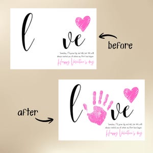 PRINTABLE Valentines Day Handprint Art Craft for Kids, Baby Toddler ...