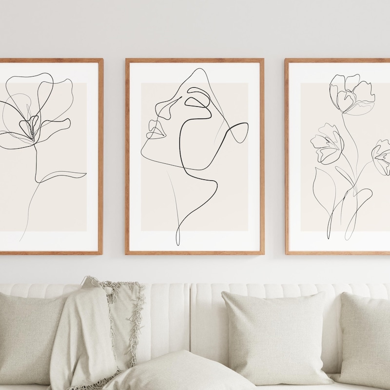 Line Art Set of 3 - Etsy
