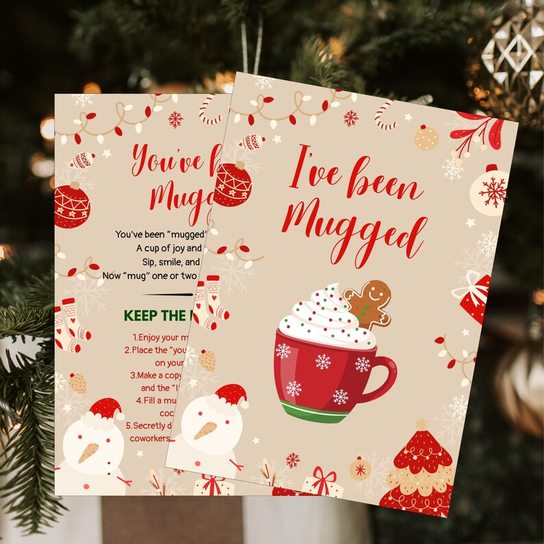 You've Been Mugged Printable, Christmas Mug Exchange Game, Holiday ...