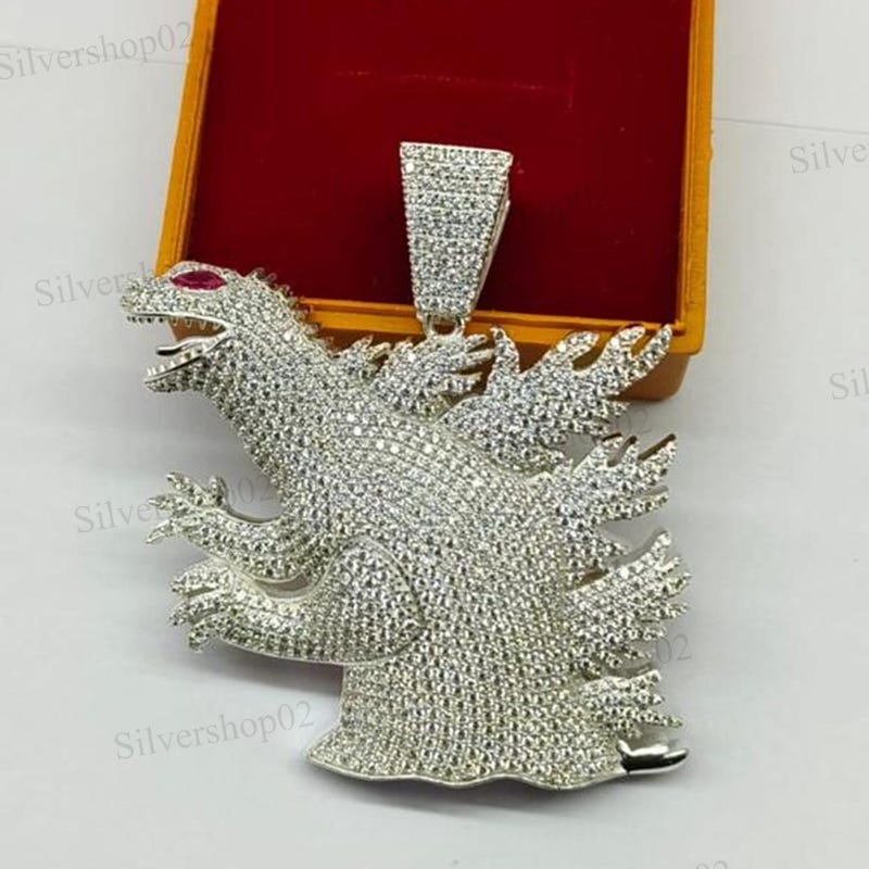 Godzilla Pendant Necklace - Etsy Canada