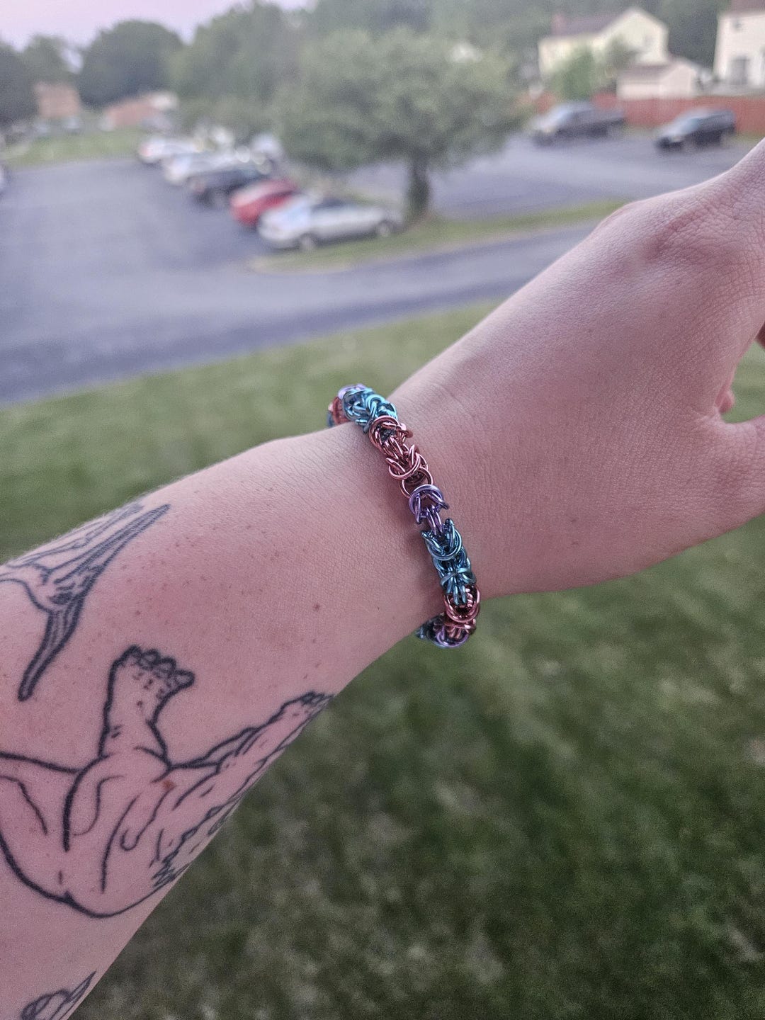 Bisexual Flag Chainmaille Bracelet- Light, Bi Pride, Pride, Byzantine ...