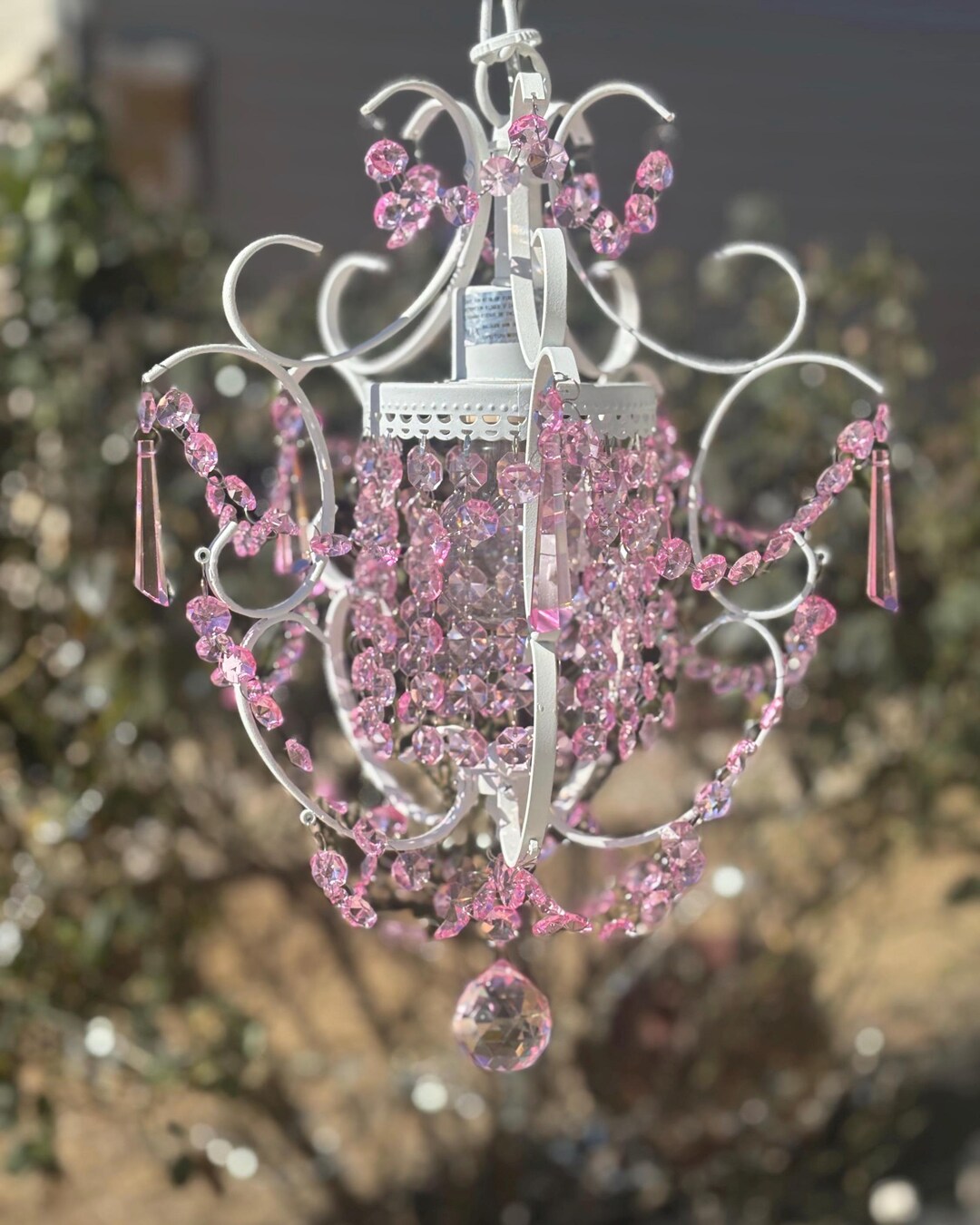 Romantic Vintage Victorian Style Pink Crystal Chandeliers (A Pair of ...