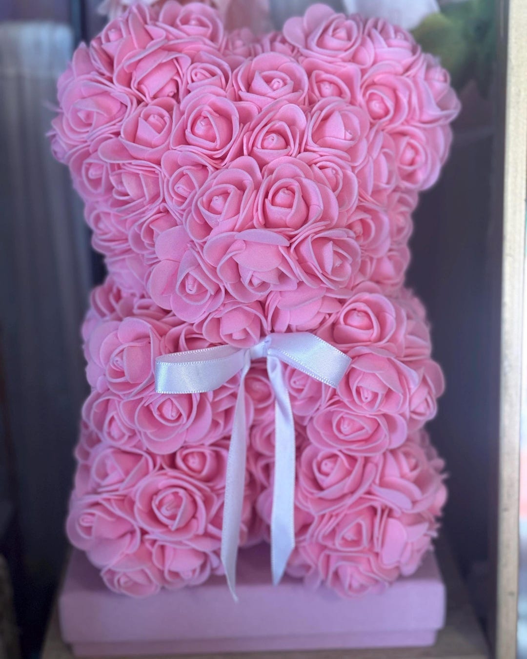 Romantic Pink Rose Teddy Bear - Etsy