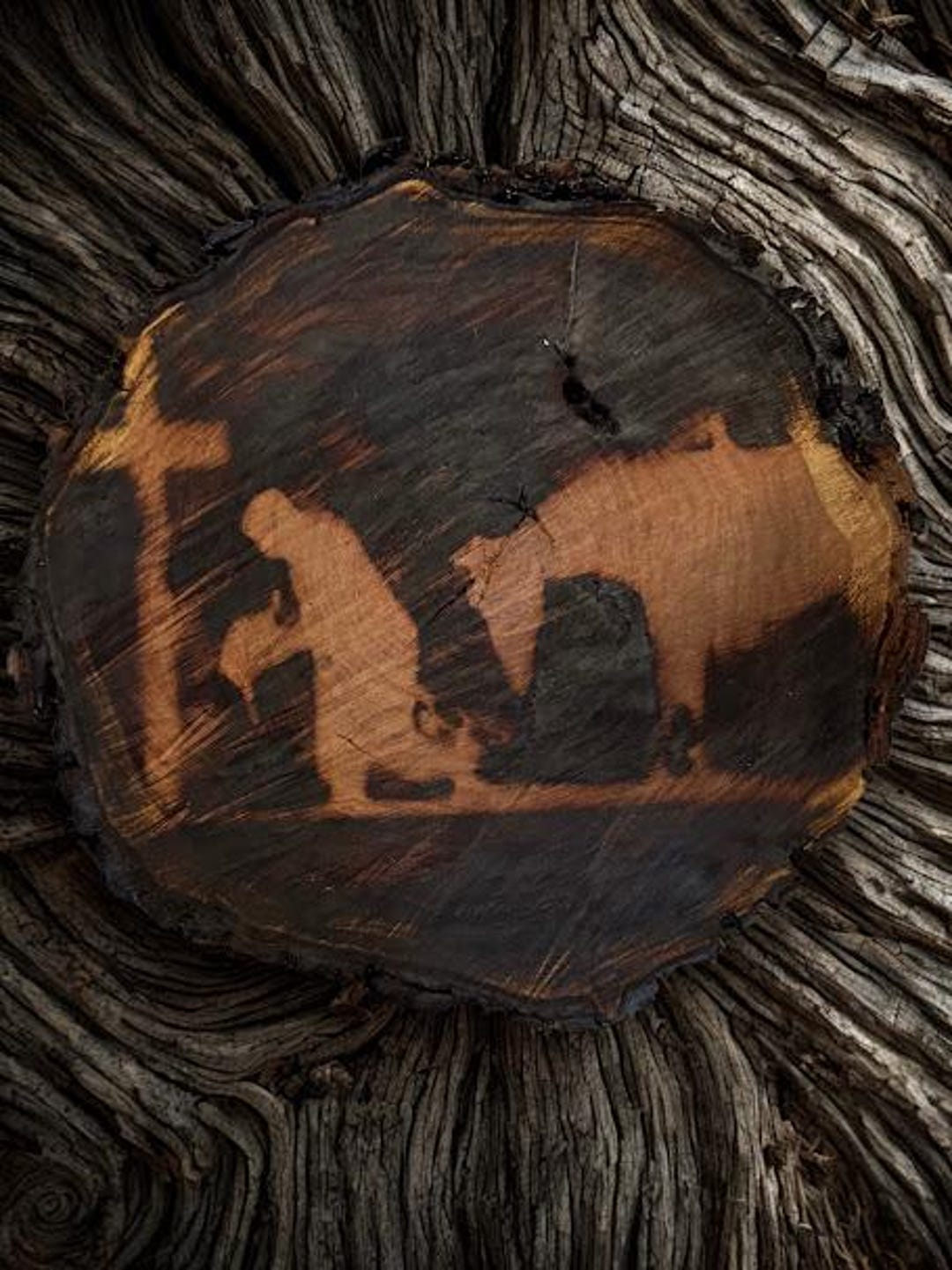 Authentic Mesquite Cutting Board (wood Burned Design - Praying Cowboy ...