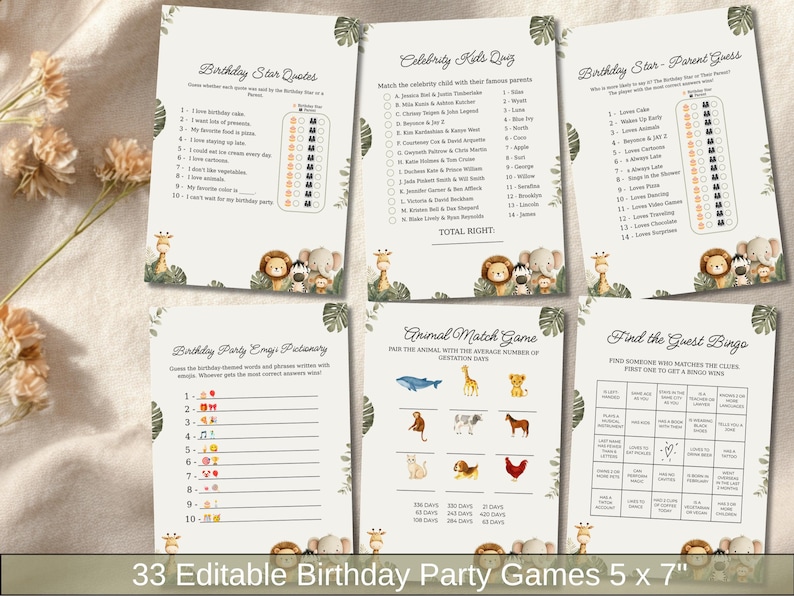 Wild One Birthday Invitation Bundle, Photo Birthday Decor, Safari First ...