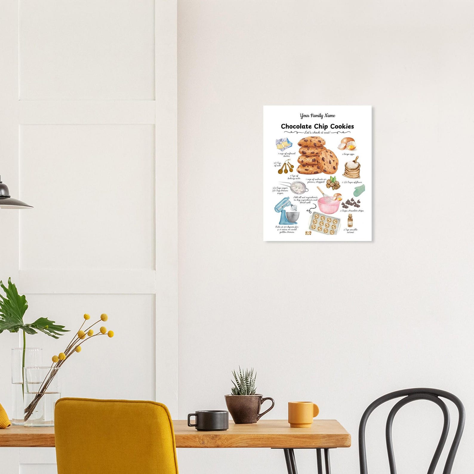 Personalized Chocolate Chip Cookie Recipe Poster – Kevin Cookie Company ...