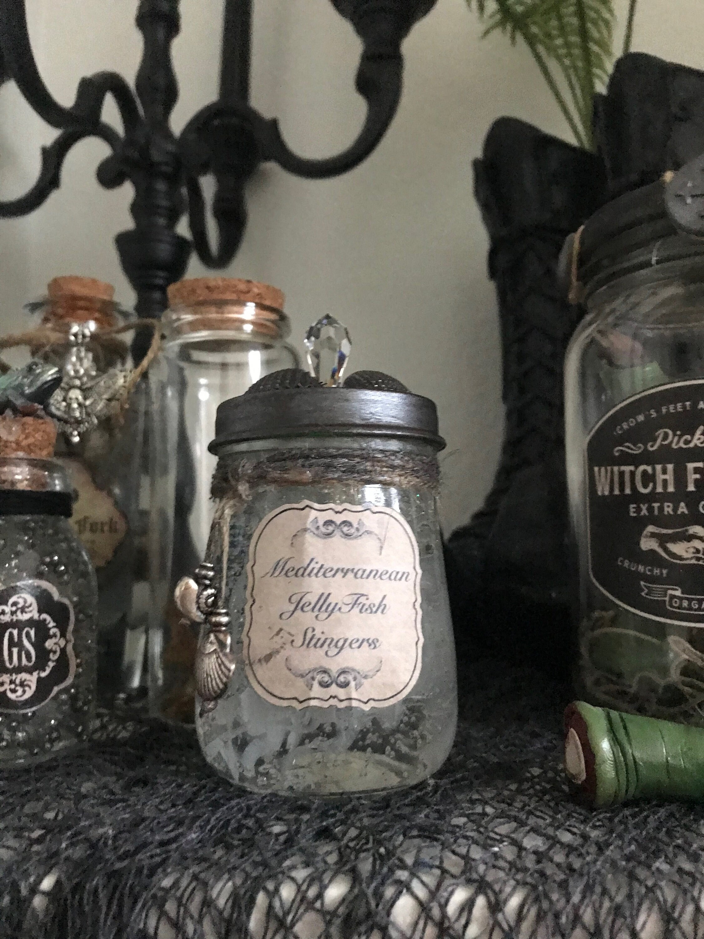 Jellyfish Stingers Witches Apothecary Jar / Halloween Alchemist Jars ...