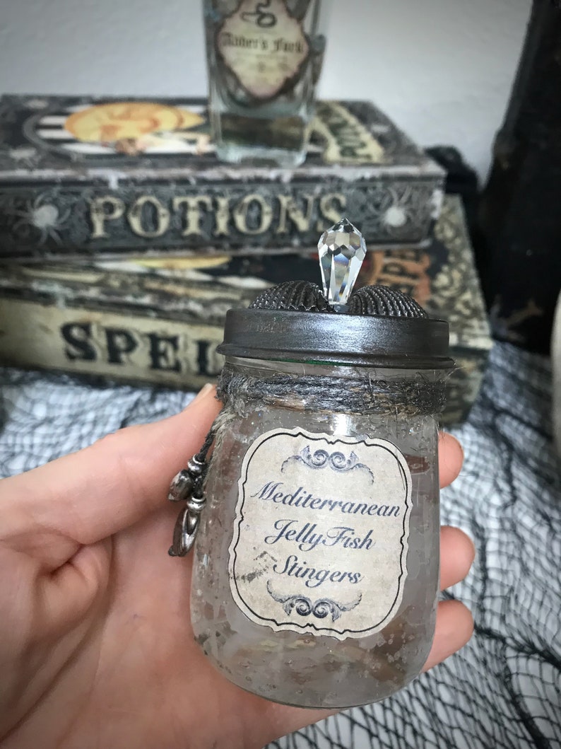 Jellyfish Stingers Witches Apothecary Jar / Halloween Alchemist Jars ...